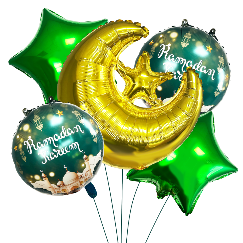 Buy Wholesale Ramadan Kareem Foil Balloon Set – Gold Moon Star Online ...